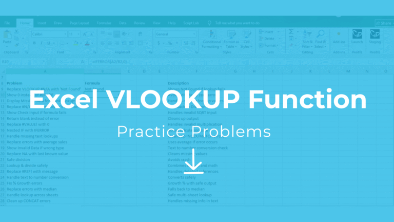 Practice Problems Excel Free Download – VLOOKUP XLS - PivotXL